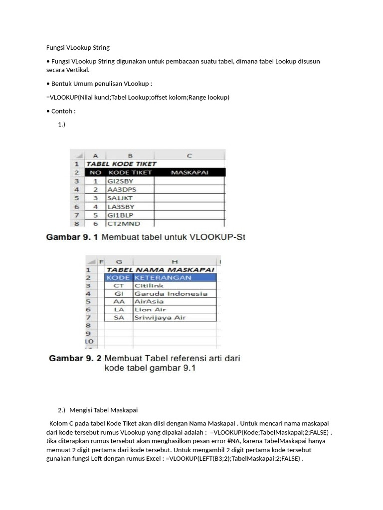 Fungsi VLOOKUP String Dan Lain | PDF | Metode & Bahan Ajar | Komputer