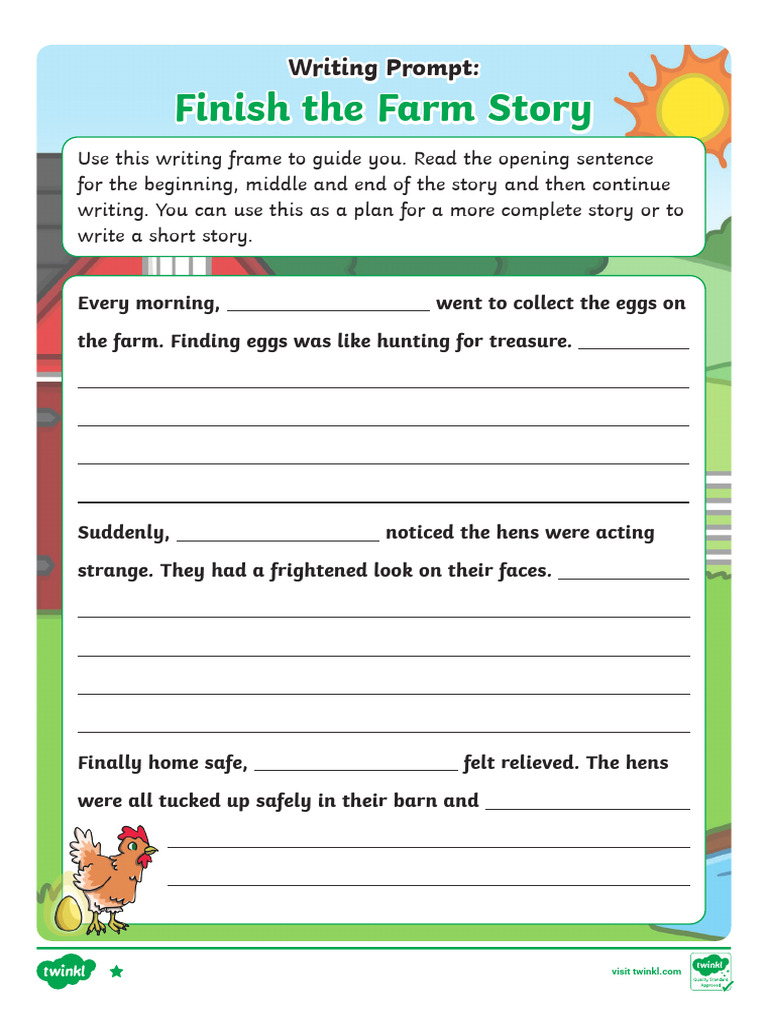 Farm Story Writing Worksheet | PDF