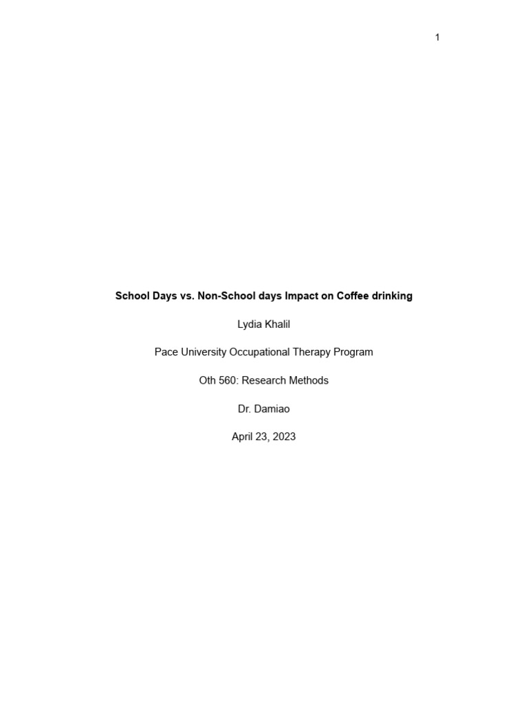 Coffee Consumption: School vs. Non-School Days | PDF | Statistics ...