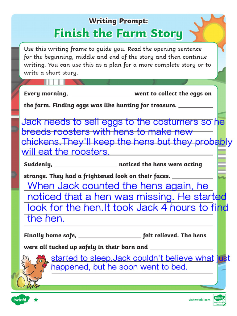 T e 1686903872 Differentiated Writing Prompt Finish The Farm Story ...
