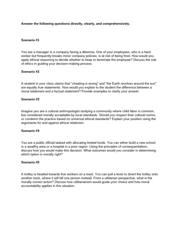 Ethics Midterm Examination | PDF