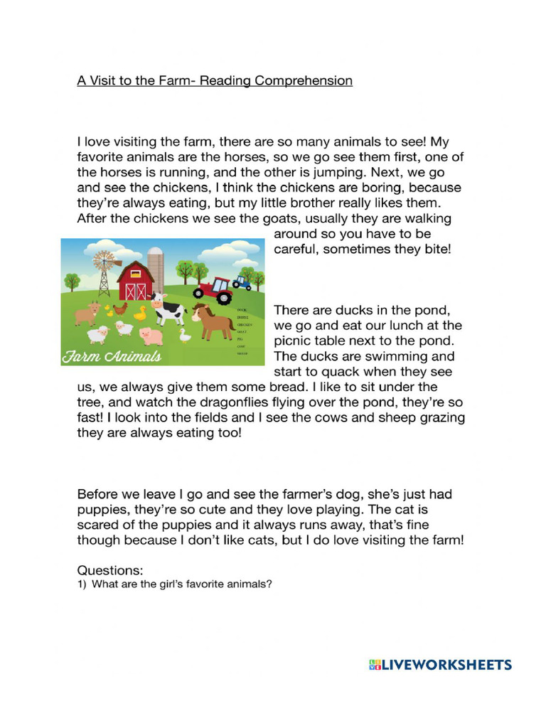 Farm Reading Comprehension | PDF