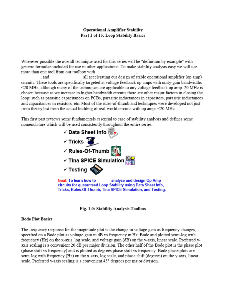 Bode - Plot - and - Op - Stability 1-15 | PDF | Amplifier | Operational ...