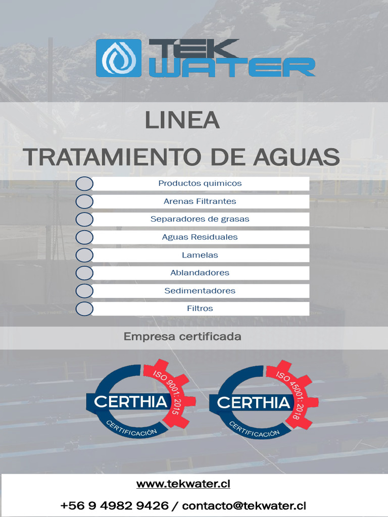 Catalogo Linea Tratamiento de Aguas | PDF | Agua | Tratamiento de aguas residuales