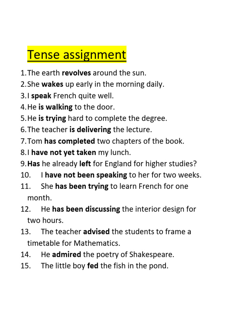 Tense Assignment | PDF