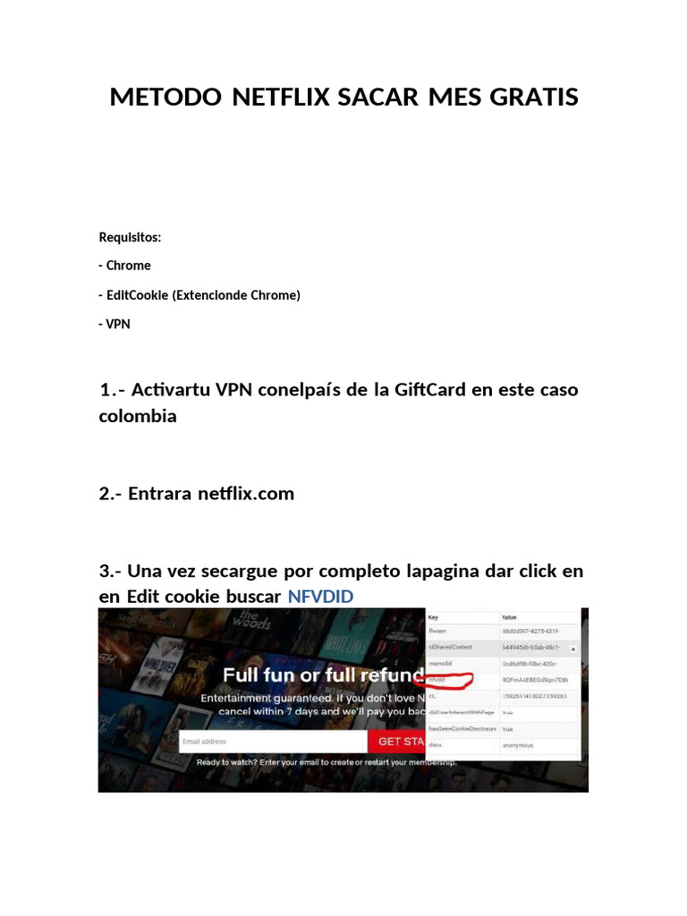 Metodo Netflix Sacar Mes Gratis | PDF