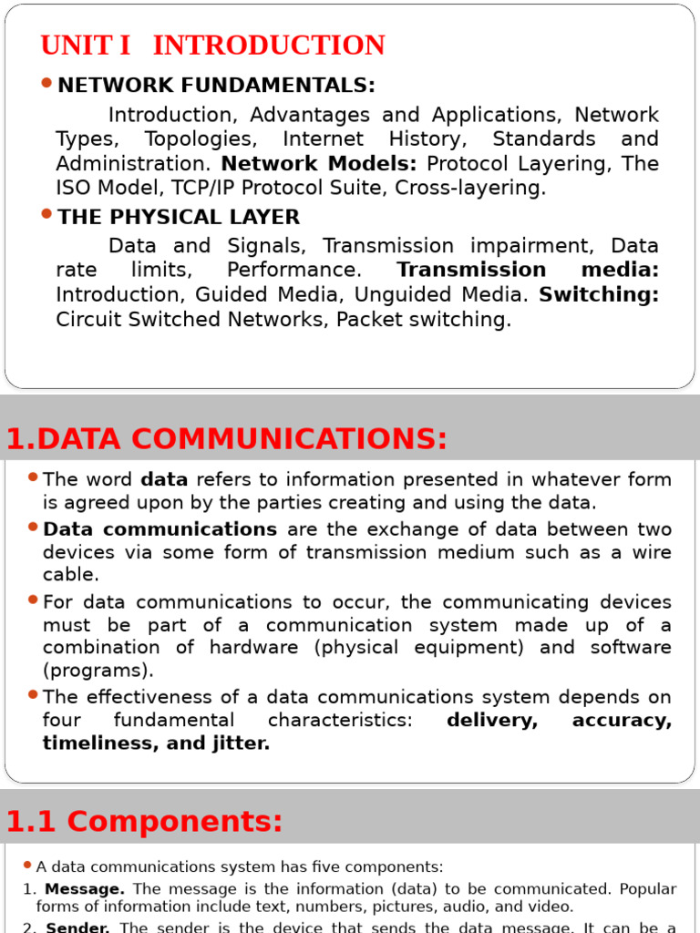 CN UNIT1 - Network Fundamentals | PDF | Computer Network | Network Topology