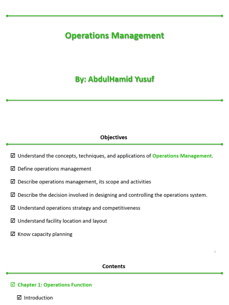 Om Ppt Pdf Operations Management Supply Chain