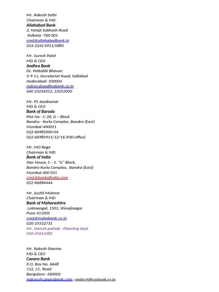 Public Bank - CMD - Contact Details | PDF | Banks | Institutional Investors