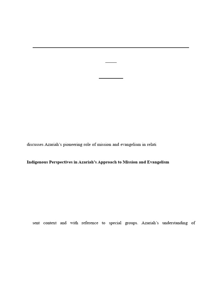 V.S. Azariah Pioneering Indigenisation of Mission and Evangelism in ...