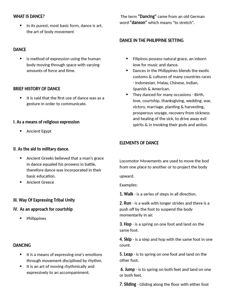 Pathfit REVIEWER 1 | PDF | Dances | Foot