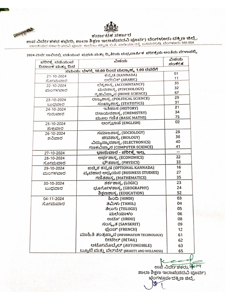 Mid-Term Time Table & EXAM PORTIONS 2024-25 | PDF