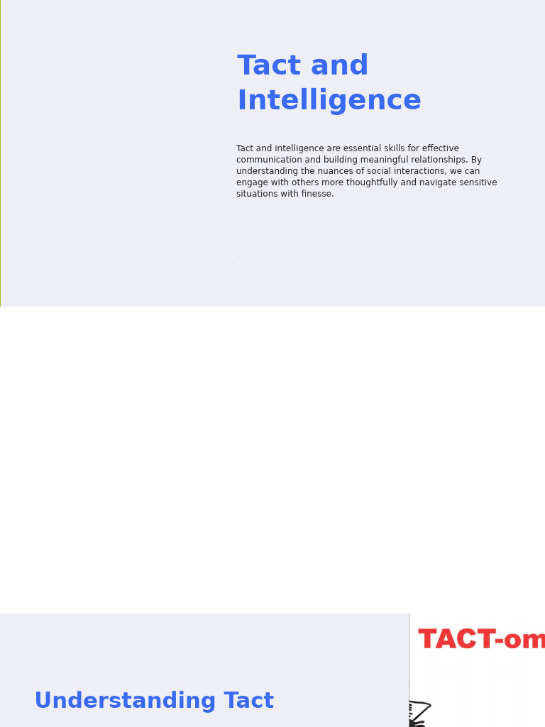Tact and Intelligence Navigating Interpersonal Dynamics | PDF ...