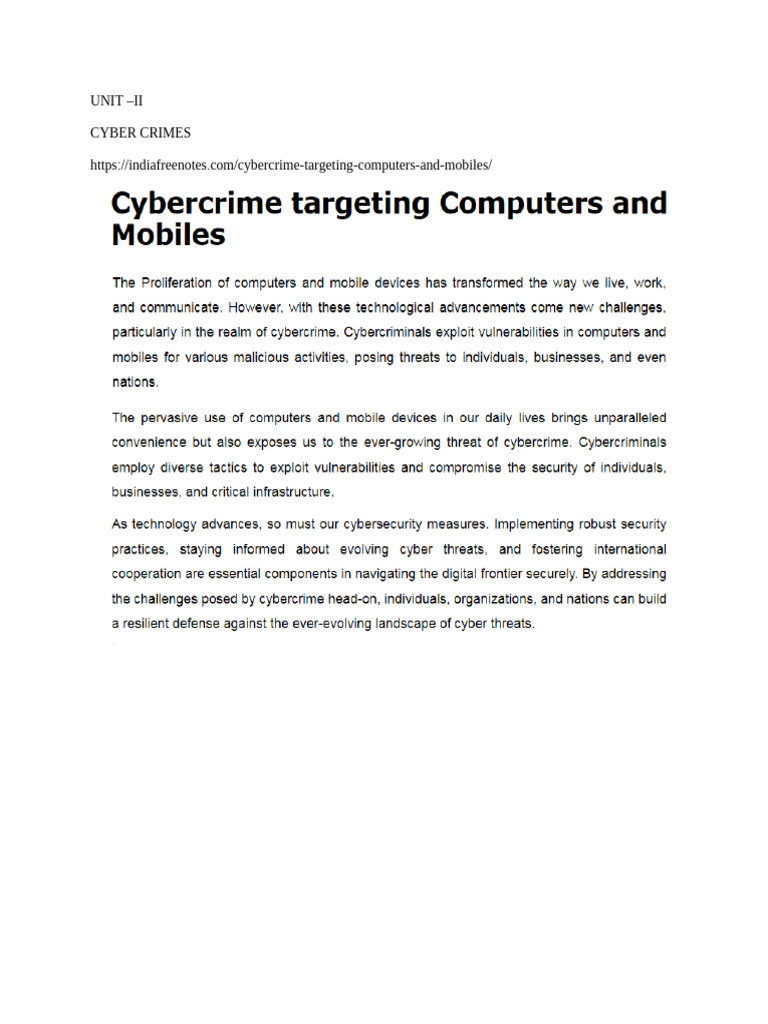Cyber Security Unit 2 Notes Pdf Cybercrime Phishing