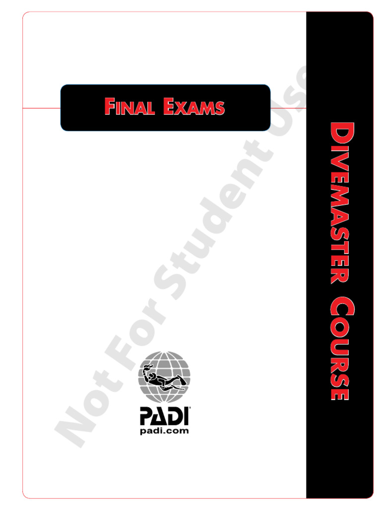 PADI Divemaster Exam Part 1 Guide | PDF | Scuba Diving | Underwater Diving