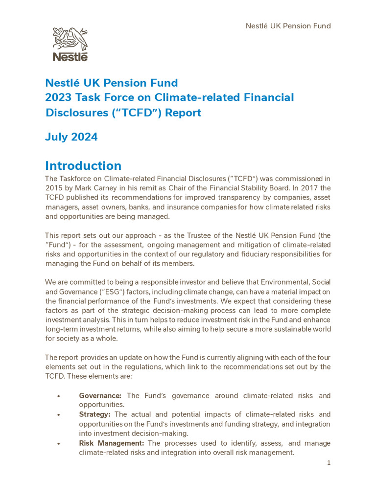 TCFD Report 2023 | PDF | Risk | Asset Allocation