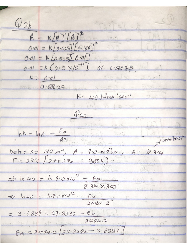 CHM406 Q2B and C Correction | PDF
