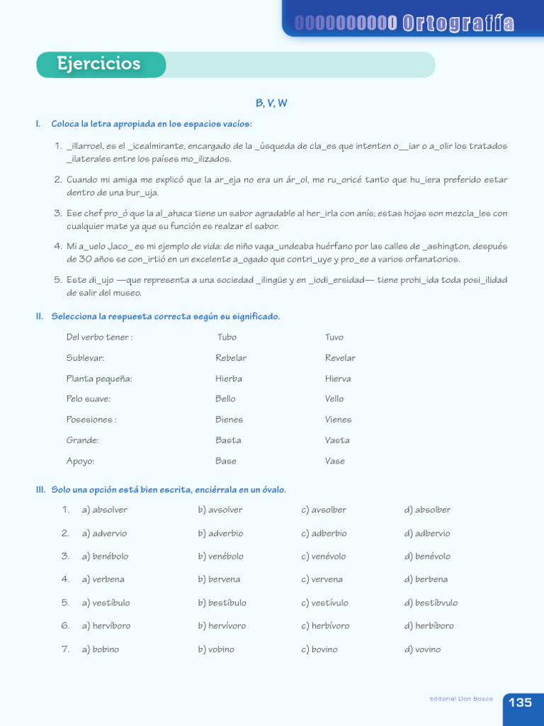 Práctica de Ortografia | PDF