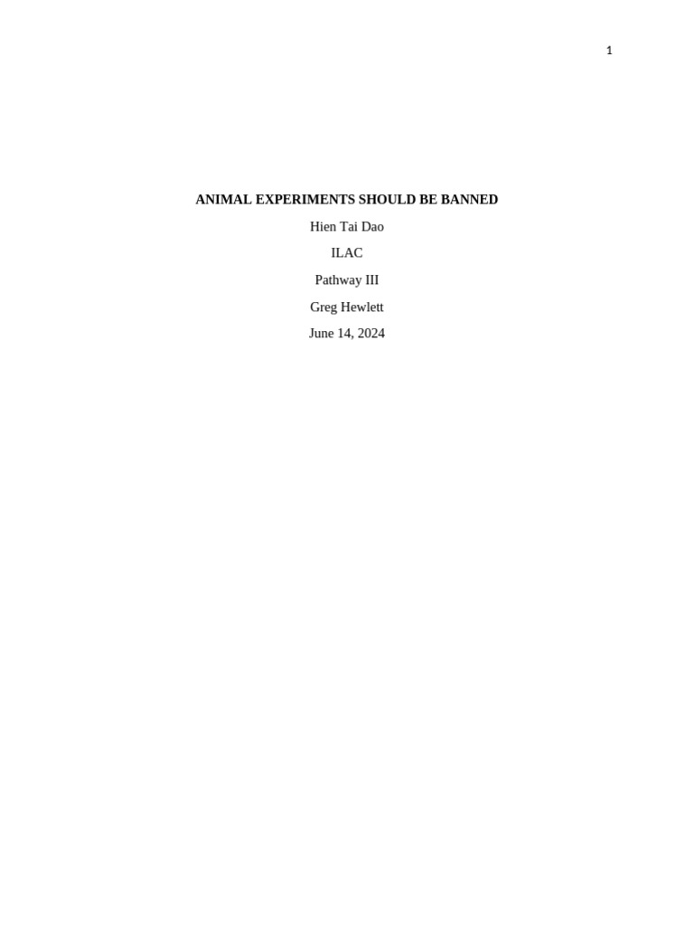 Animal Experiments Should Be Banned | PDF | Animal Testing | Experiment