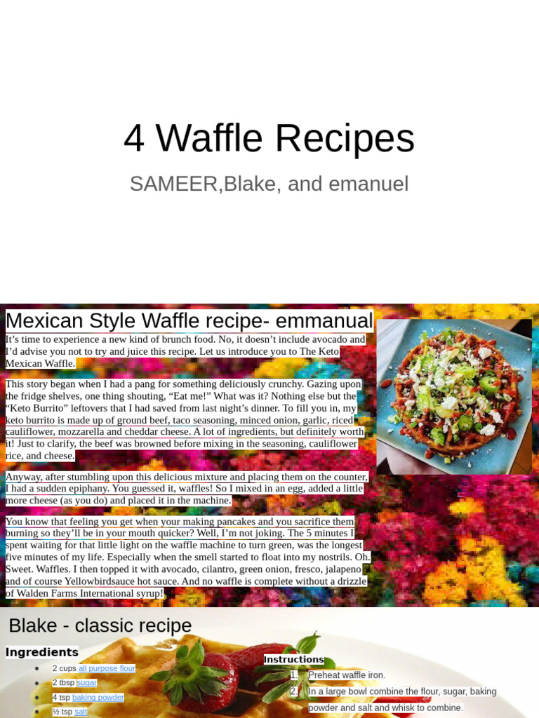 Waffel Recipies | PDF | Waffle | Foods