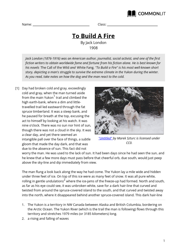 To Build A Fire - Jack London | PDF | Yukon