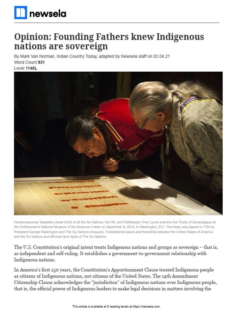 Indigenous Sovereignty in U.S. Constitution | PDF | Treaty | Native ...