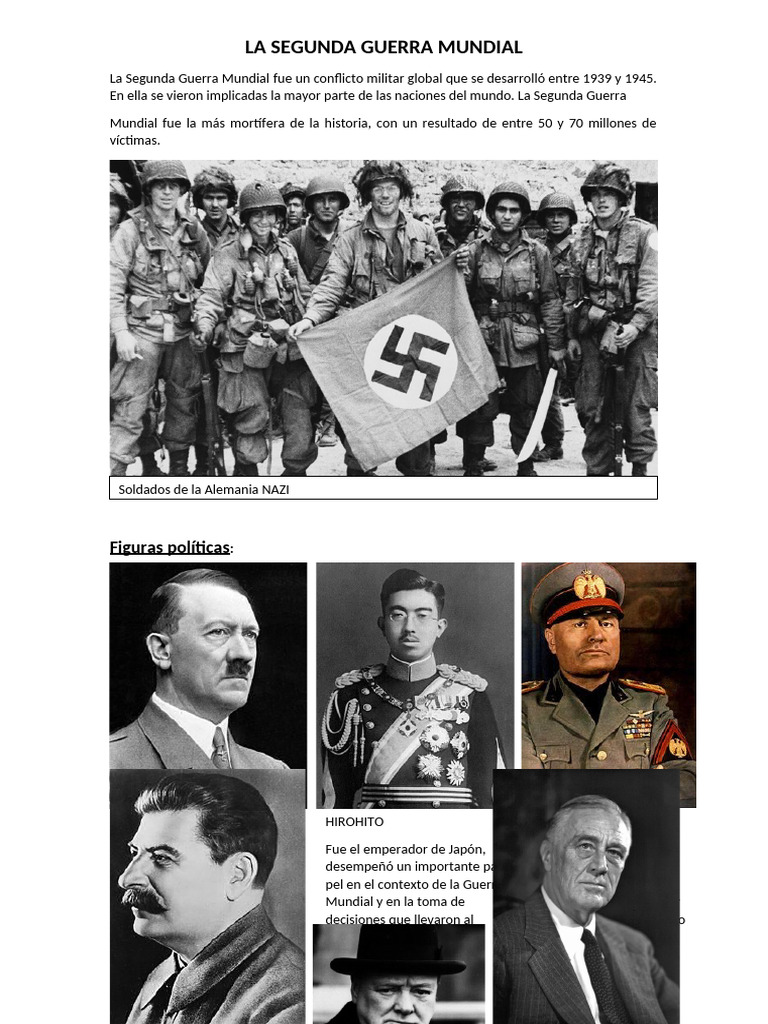 LA SEGUNDA GUERRA MUNDIAL Resumen | PDF | Segunda Guerra Mundial ...