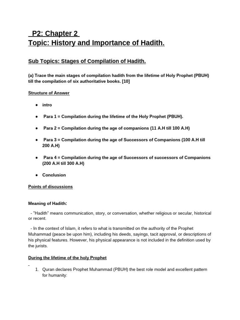 Isl notes 3 | PDF | Hadith | Prophets And Messengers In Islam