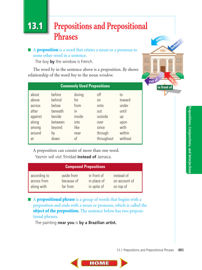 13 1 Prepositions And Prepositional Phrases Pdf