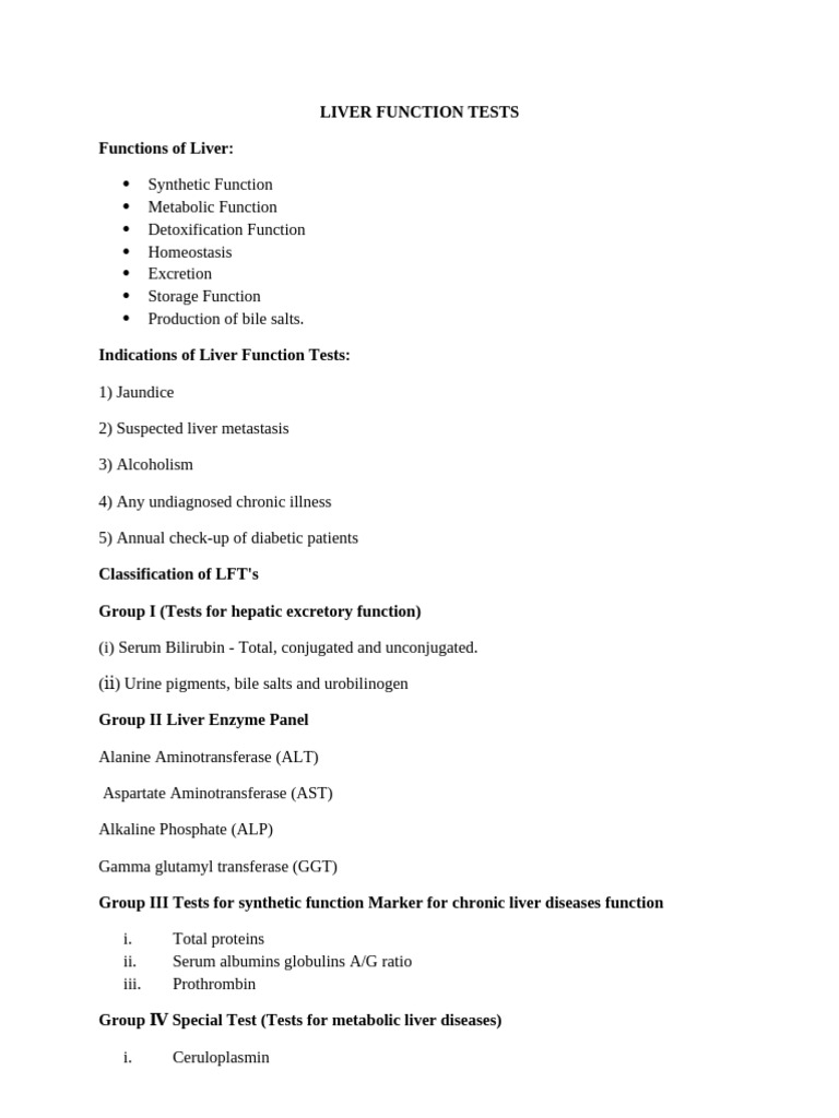 liver function test | PDF | Hepatitis | Liver
