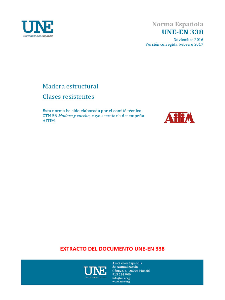 (Ex) Une-En 338 2016 | PDF | Madera
