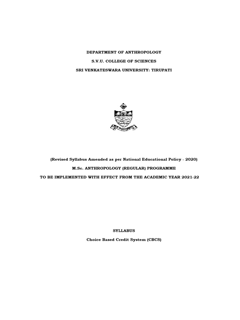 Anthropology Syllabus 2021 2022 Revised 2 | PDF | Anthropology | Race ... Anthropology Syllabus 2021 2022 Revised 2 | PDF | Anthropology | Race ...