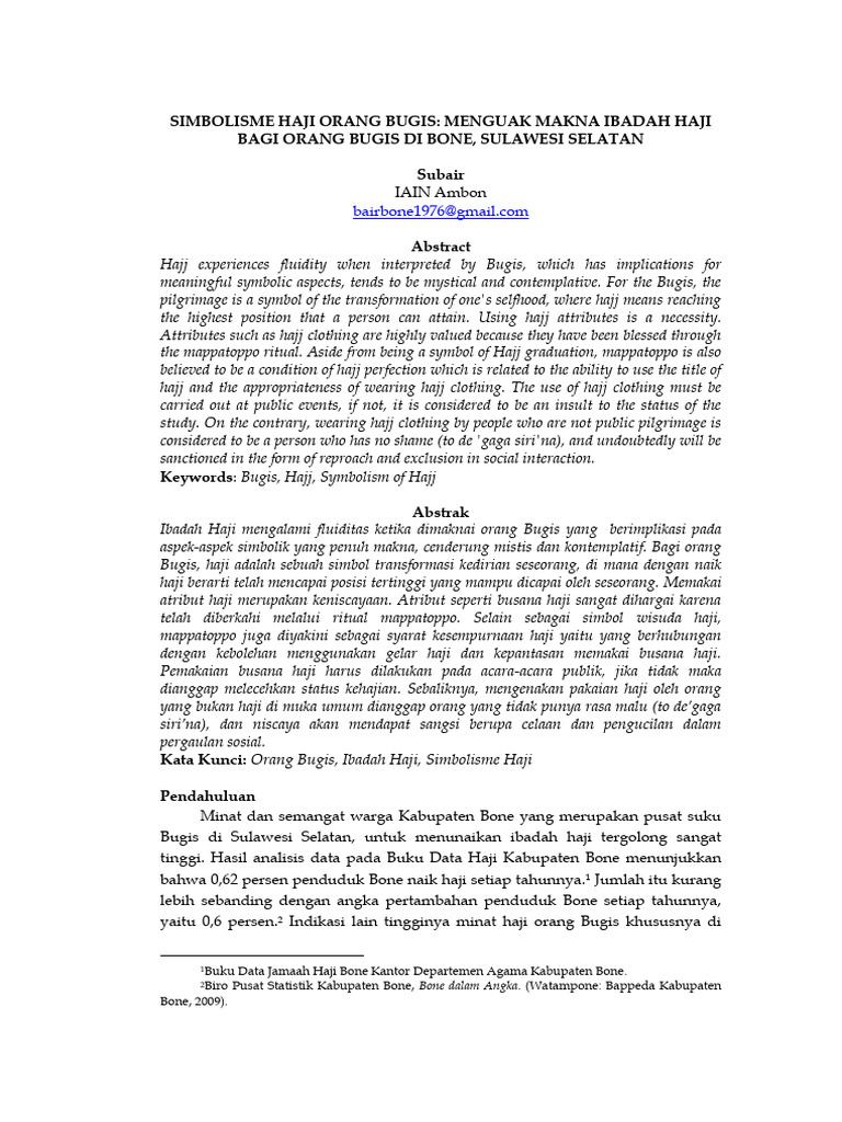Simbolisme Haji Orang Bugis: Menguak Makna Ibadah Haji Bagi Orang Bugis ...