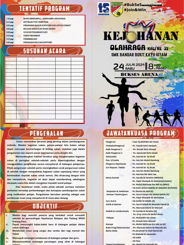 Buku Program Kejohanan Olahraga 2024 | PDF