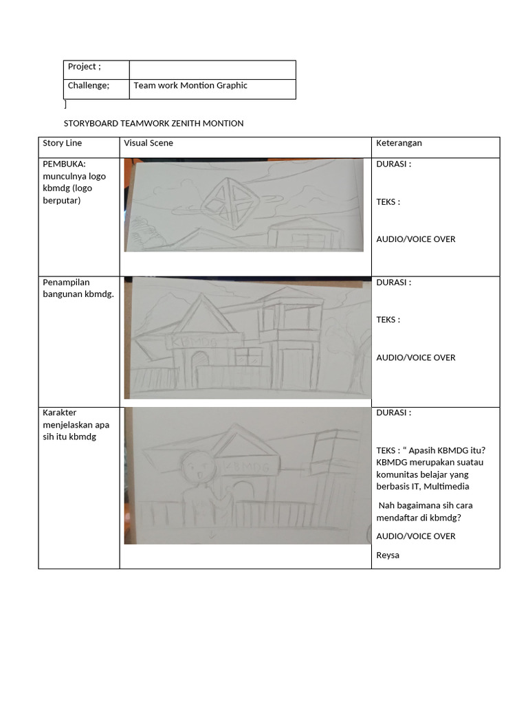 Storyboard Team Work Zenith | PDF