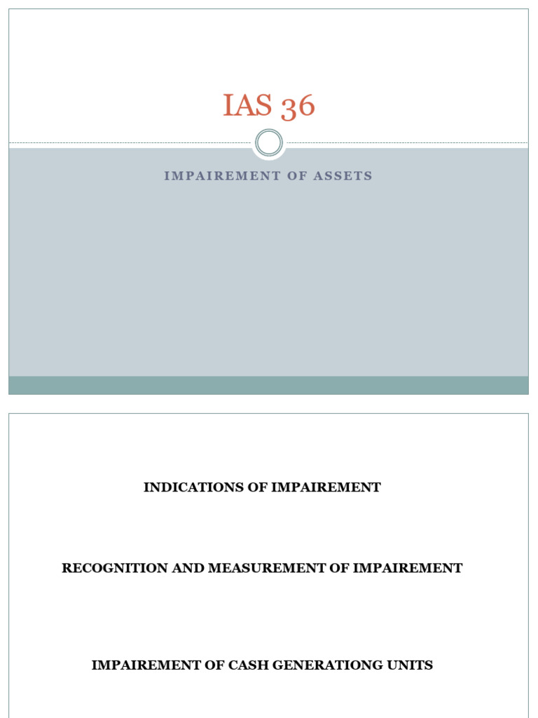 3.impairement of Assets-Ias 36 | PDF | Fair Value | International ...