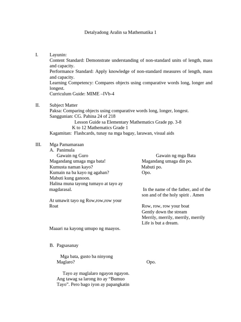 Detailed Lesson Plan in Mathematics 1 General Demo | PDF