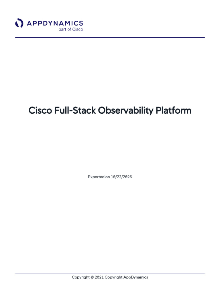 Cisco Full-Stack Observability Platform-10 - 22 - 2023 | PDF | User ...