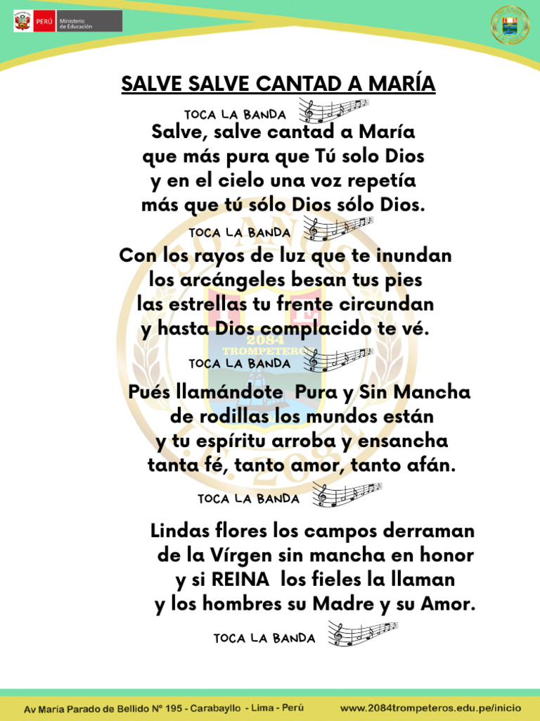 Salve Salve Cantad A María | PDF