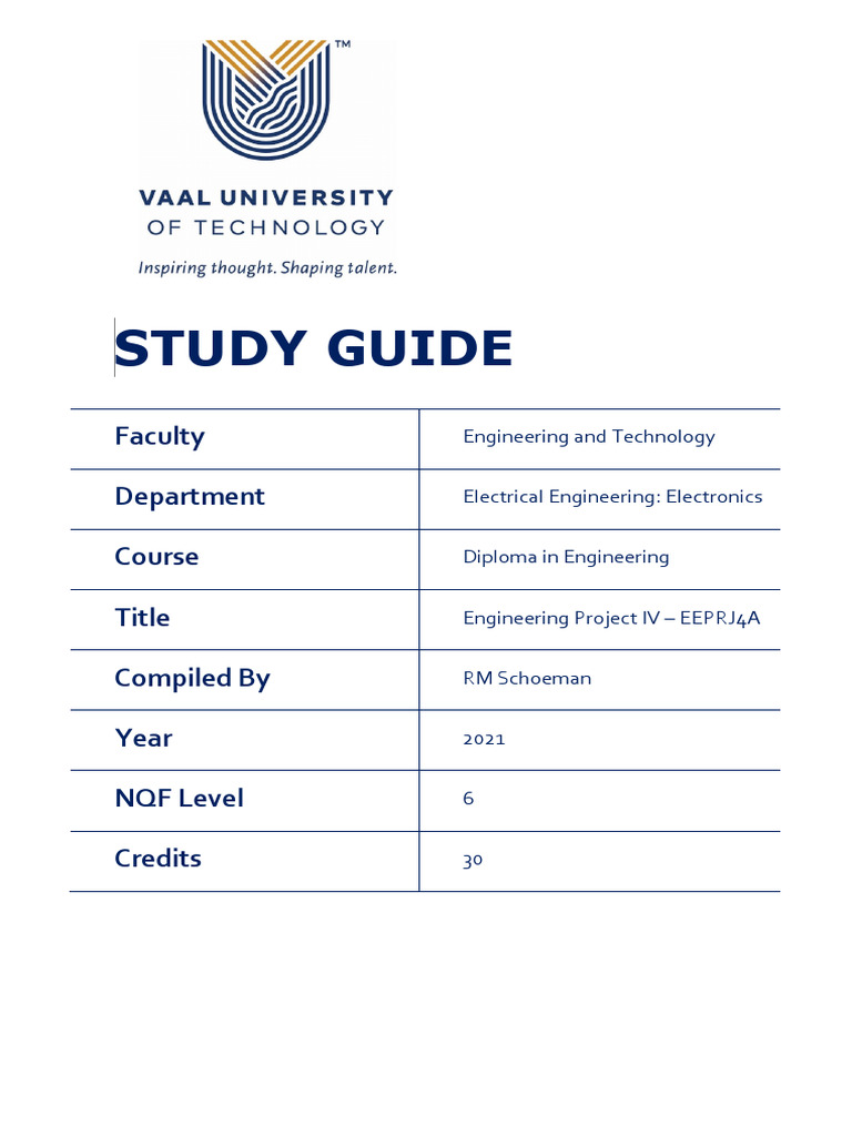 Engineering Project IV Study Guide | PDF | Educational Assessment ...