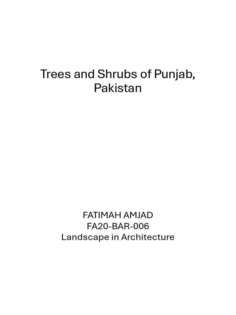 Trees and Shrubs of Punjab, Pakistan | PDF | Ficus | Trees