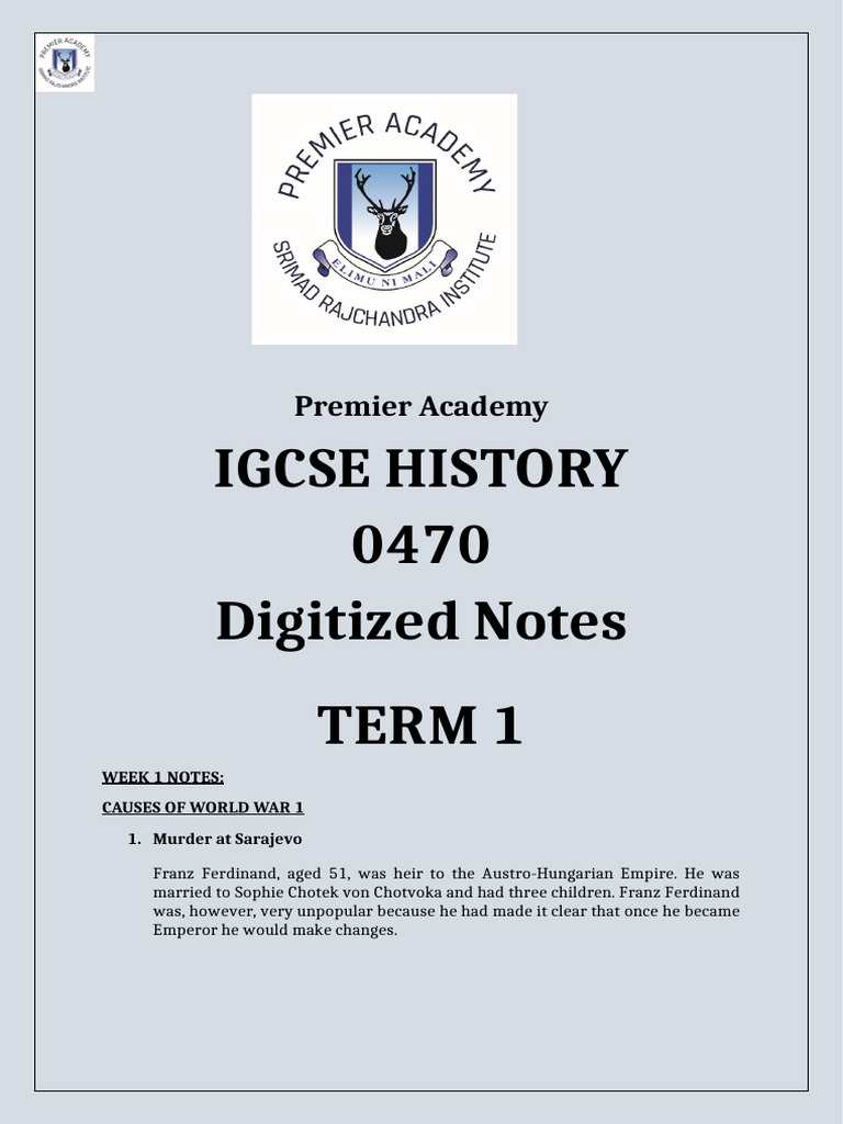 Y9-TERM 1 HISTORY-Notes (Set 2) | PDF | Weimar Republic | Economies