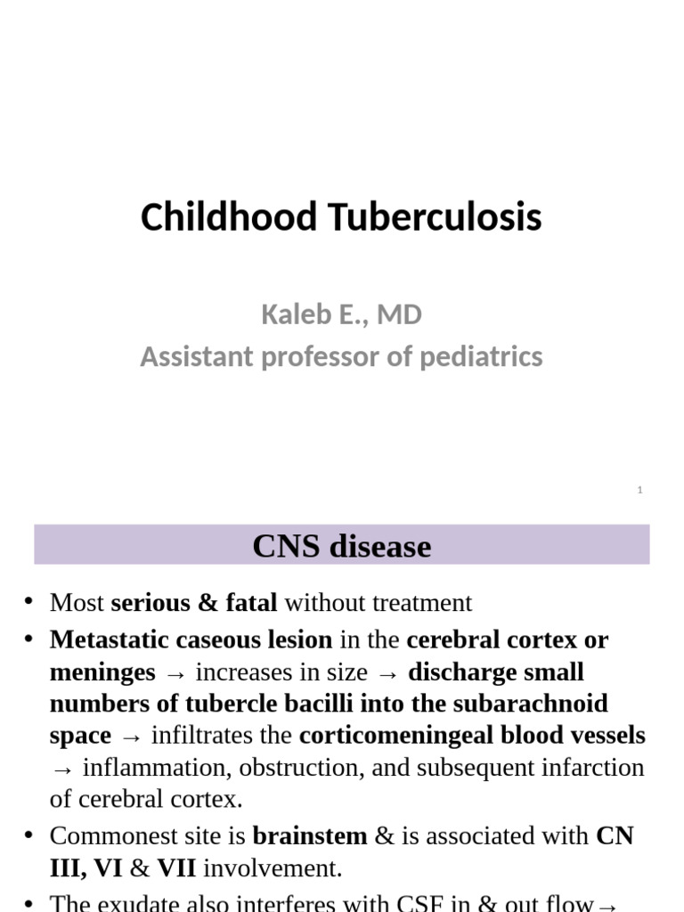 Childhood TB CNS | PDF | Tuberculosis | Clinical Medicine