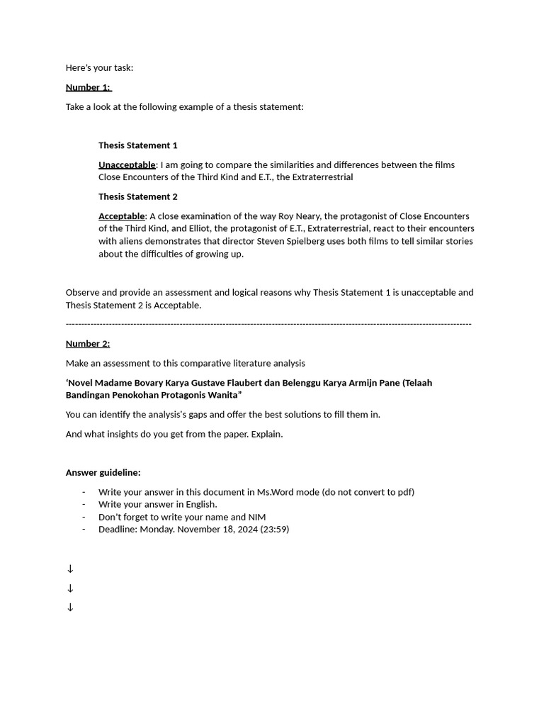 Thesis Evaluation & Comparative Literature Analysis | PDF | Narrative ...