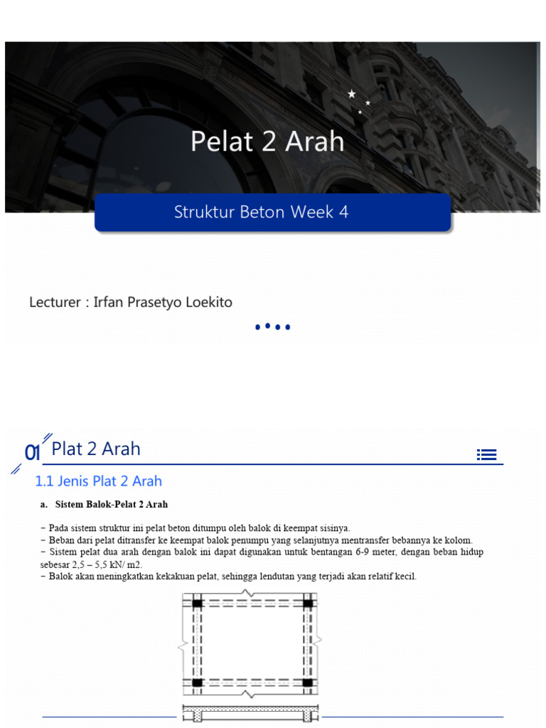 Jenis dan Ketebalan Pelat Beton Dua Arah | PDF