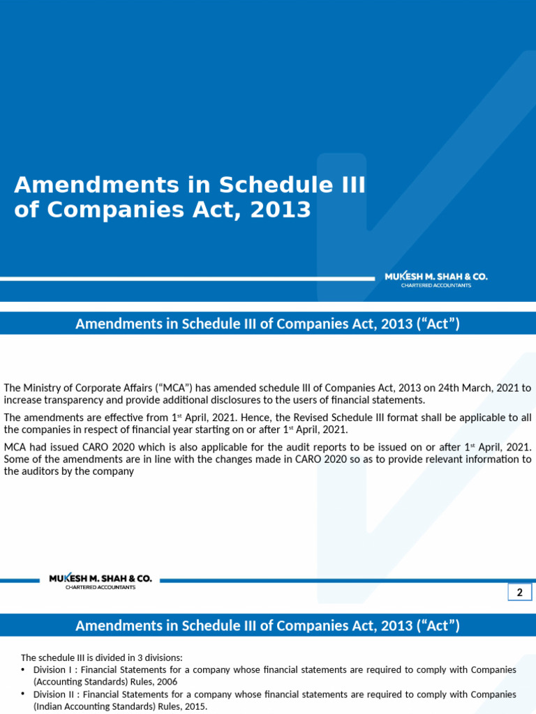 Schedule III Amendments - New Format | PDF | Equity (Finance) | Balance ...