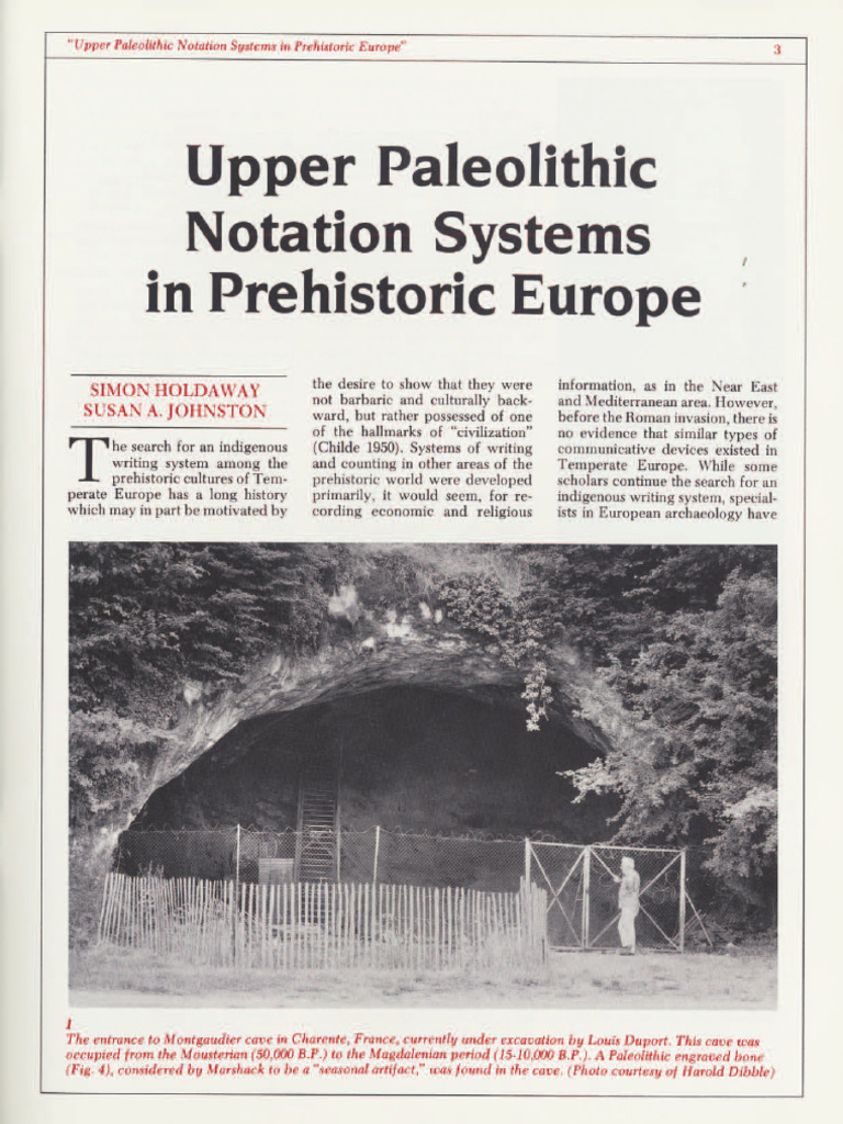 Upper Paleolithic Notation Systems in Prehistoric Europe | PDF