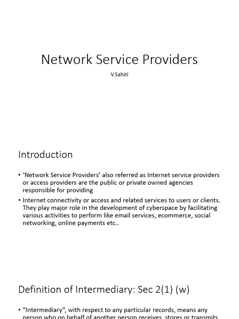 Understanding Network Service Providers | PDF | Copyright Infringement ...