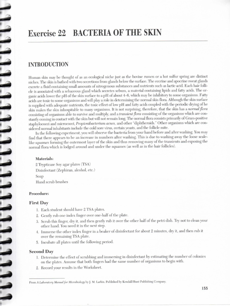 Ex 22 Bacteria of The Skin | PDF