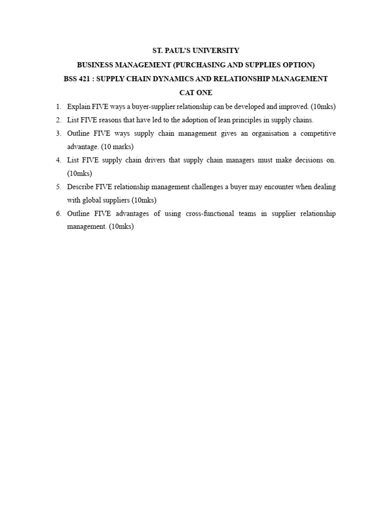 BSS 421 Cat One | PDF